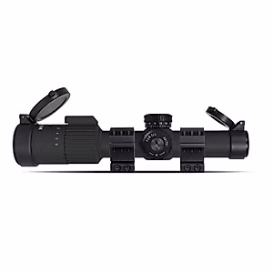 Monstrum Alpha 1-6x24 First Focal Plane FFP Rifle Scope with MOA Reticle | Precision V2 Picatinny Scope Rings | Bundle