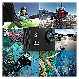 KOVOSCJ Sports Action Camera Sports Camera Mini DV Outdoor Waterproof Video Camera 2.0 Inch Sports Camera for Vlog Recording (Color : Black, Size : Medium)