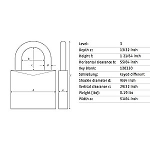 ABUS 64TI/40 Titalium™ Aluminum Alloy Padlock Keyed Different - Nano Protect Steel Shackle