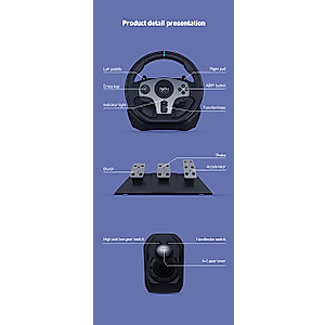 PXN V9 PC Steering Wheel with Pedals and Shifter 270/900 Degree Gaming Racing Wheel for PC,PS4,PS3,Xbox One, Xbox Series X/S,N-Switch (NOT Support Mac/PS5)