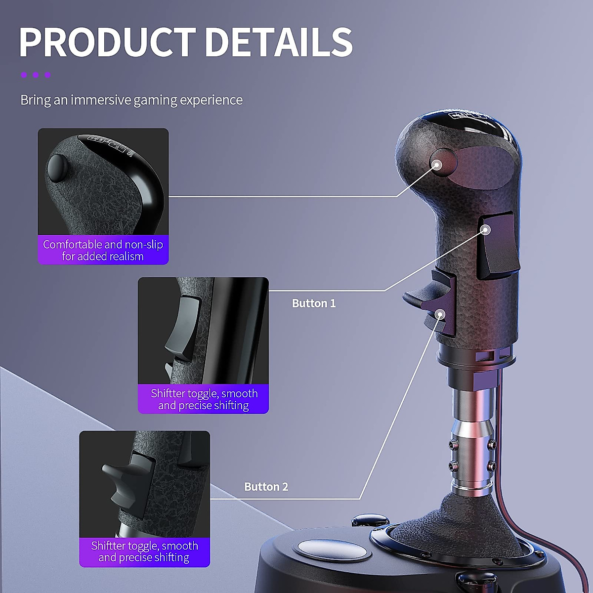 TOCiTAA USB Truck Simulator Shifter, Gearshift Knob for ATS & ETS2 - Compatible with Logitech G29 G27 G25 G920, Thrustmaster TH8A and Fanatec SQ - PC Racing Shifter