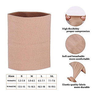 Wrist Compression Sleeve (4PCS), Soft Wrist Support Brace Wrist Bands for Tendonitis, Arthritis, Sprains Pain Relief, Elastic Carpal Tunnel Wraps Protector for Fitness, Sport, Weightlifting, Typing