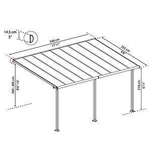 Palram - Canopia Olympia Patio Cover - 10' x 18' - Gray/Bronze