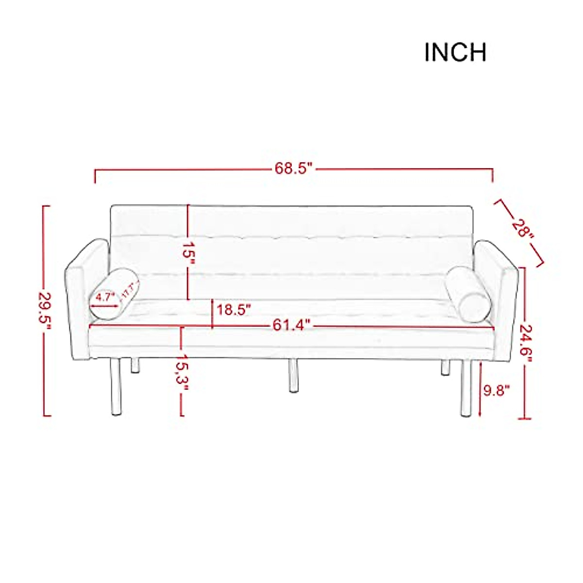 Modern Cozy Loveseat,Soft Upholstery Futon Sofa Daybed,Small Love Seat Recliner Couch for Living Room Office Apartment Compact Space Furniture Set,Solid and Easy to Assemble