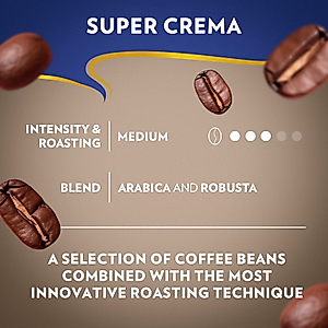 Lavazza Super Crema Whole Bean Coffee Blend, light-Medium Espresso Roast, 2.2 Pound (Pack of 1) ,Premium Quality, Aromatic, Mild and creamy