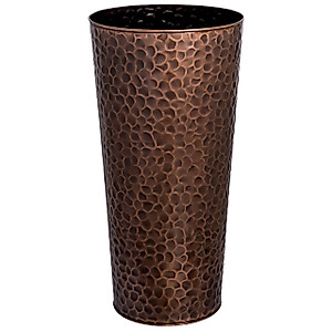 H Potter Large Tall Planter Pot Outdoor Indoor Copper Flower Decorative Weather Resistant Garden Deck Patio GAR568