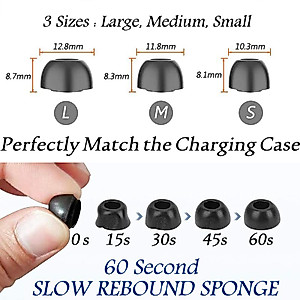 Eartips Compatible with Sony WF-1000XM4 Earbuds Memory Foam Tips for 1000XM3 / WF-C500 / Linkbuds Fit in The Charging Case Perfect Noise Cancellation 3Pairs Gray