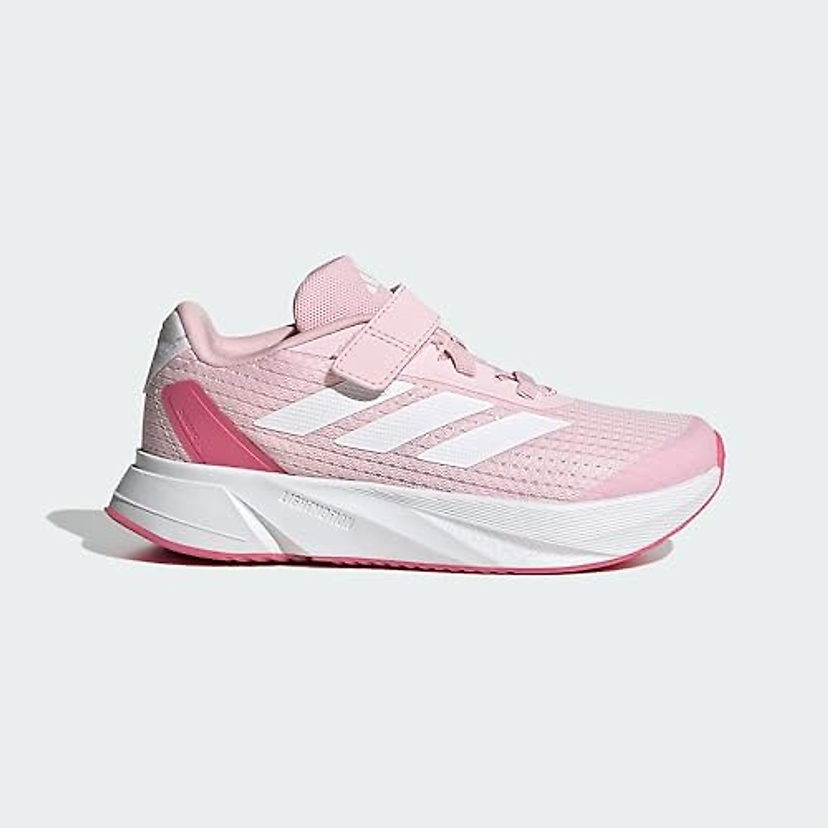 adidas Duramo SL Elastic Lace Sneaker, Clear Pink/White/Pink Fusion, 2 US Unisex Little Kid
