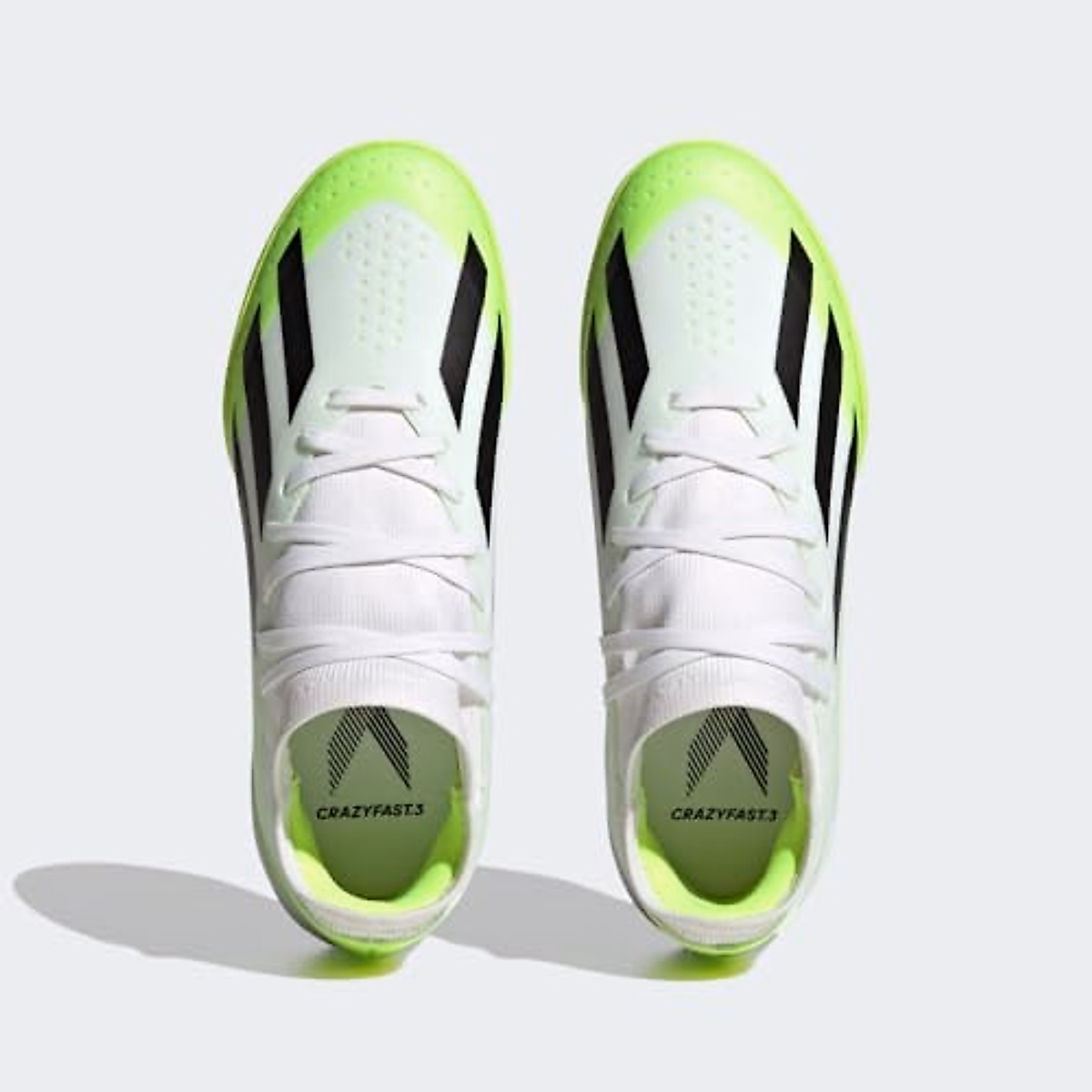 adidas Soccer X Crazyfast.3 Indoor (Little Kid/Big Kid) Footwear White/Core Black/Lucid Lemon 13.5 Little Kid M