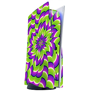 ITS A Skin Skins Compatible with Sony Playstation 5 Console Disc Edition - Protective Decal Overlay Stickers wrap Cover - Trippy Psychedelic Motion Swirl