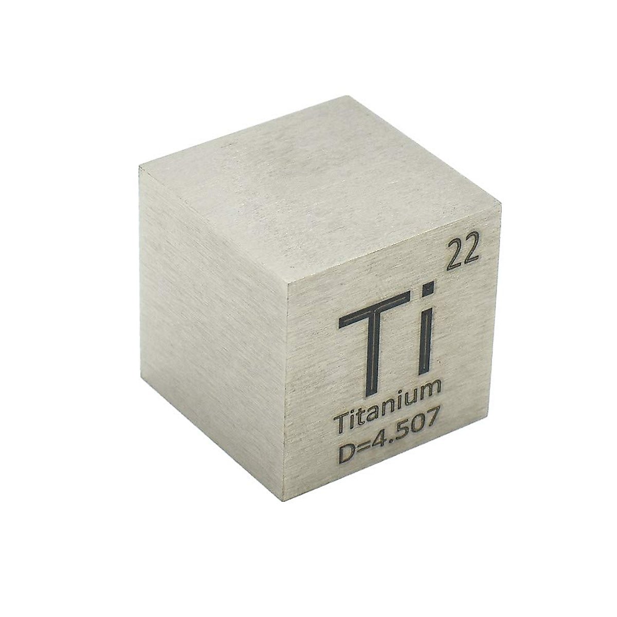 Titanium Cube Ti 995 Element Cube Pure 25.4mm Density Cube for Element Collection Periodic Table Hunter, and More (1", Titanium)