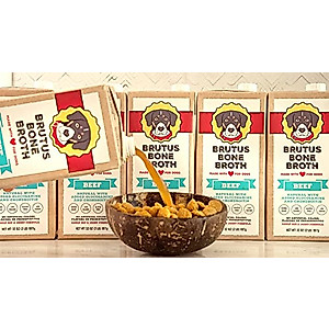 Brutus Bone Broth for Dogs 64 oz | All Natural | Made in USA | Glucosamine & Chondroitin for Healthy Joints | Human Grade Ingredients | Hydrating Dog Food Topper & Gravy (Beef, 2-Pack)