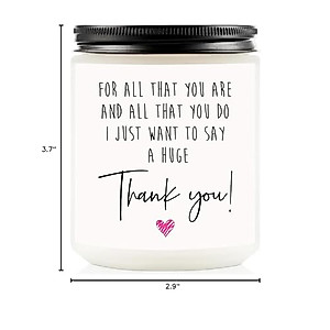 Thank You Gifts for Women Men, Appreciation Gifts for Coworkers, Employee, Teacher, Nurse, Handmade Lavender Natural Soy Wax Candle Gifts for Friends Mom (7oz)