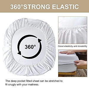 ARIGHTEX Yellow Rubber Duck Fitted Bed Sheet Set Kids Soft Microfiber Breathable Bedding All-Round Elastic Pocket 3 Pieces Fitted Sheet Set for Boys and Girls (Twin)