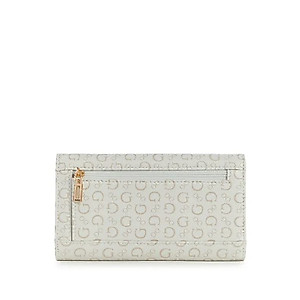 GUESS Factory Women's Ellison Slim Clutch Wallet White