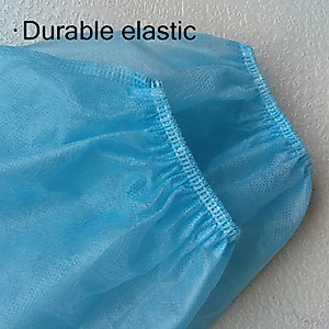 Greenour Pack of 200 Disposable Sleeve Covers for Arms Breathable and Durable Nonwoven Oversleeves Latex-free with Elastic Ends Blue 16 Inches