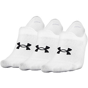 Under Armour Adult Essential Ultra Low Tab Socks, Multipairs, White 2 (3-Pairs), Large