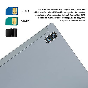 Tablet 10.1inch, 256GB ROM 8GB IPS Touch Screen HD Display RAM 5G Tablet PC with 2.0GHz Octa Core Processor, Laptop Tablet with 8MP and 20MP Dual Cameras, 8800Mah Battery