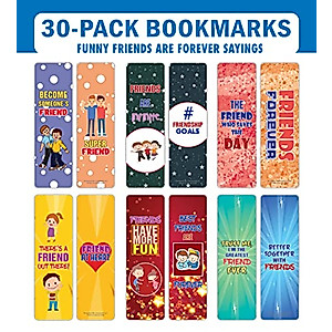 Creanoso Friends are Forever Bookmarks (5-Sets X 6 Cards) – Daily Inspirational Card Set – Interesting Book Page Clippers – Great Gifts for Adults and Professionals