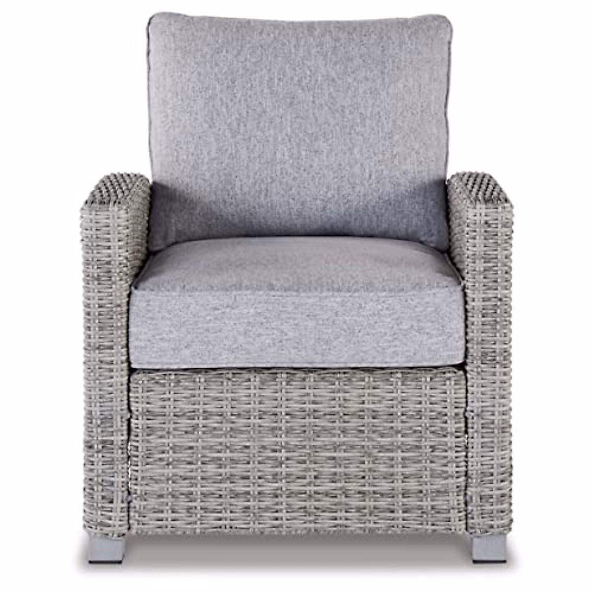 Signature Design by Ashley Naples Beach Contemporary Outdoor Lounge Chair with Cushion, Light Gray
