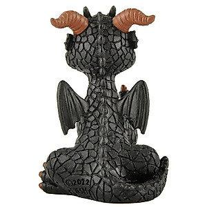 Baby Black Dragon Raising Middle Finger Funny Figurine - Home Décor Art Housewarming Gift, New Home Gift Ideas for Women Men Friends, New Apartment Gift Ideas Decor, Unique Housewarming Gifts