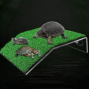 HIERYAN Turtle Basking Platform, Tortoise Ramp Reptile Tank Ladder Resting Terrace, Tortoise Ramp Reptile Ladder Resting Terrace Fish Tank Aquarium Turtle Dock Floating Décor