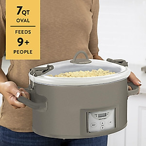 7-Quart Cook and Carry Programmable Slow Cooker, Grey :Programmable cooking Digital countdown Crock-Pot