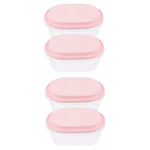 Abaodam 2 Sets 2pcs Ice Cream Box Containers Ice Cream Cups Food Canisters Homemade Ice Cream Container Homemade Ice Cream Tub Freezer Tub with Lid Storage Tubs Plastic Soy Milk Tableware