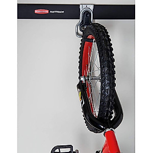 Rubbermaid FastTrack Garage Organization System, Vertical Bike Hook, Bike Storage, Holds up to 50 Pounds, Wall Mount and Heavy Duty Garage Hanger