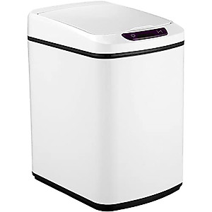 Hanover White 9-Liter / 2.3-Gallon Trash Can with Sensor Lid