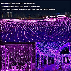 Outdoor Christmas String Lights, 320 LED 35m/115ft Indoor Waterproof 8 Modes Fairy Twinkle Lights End-to-End Plug in, for Christmas Tree Garden Wedding Party Home Patio Lawn Decoration (Purple)