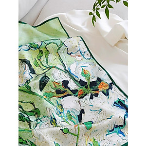 PoeticEHome 100% Pure Mulberry Silk Square Scarf 27"x27" Women Neckerchief Headscarf Gift Packed