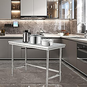 Food Prep Table,24x20x31 Inches Household Stainless Steel Prep Table | Kitchen Furniture Anti-Rust for Cafeterias, Clean Rooms, Hotels, Hospitals