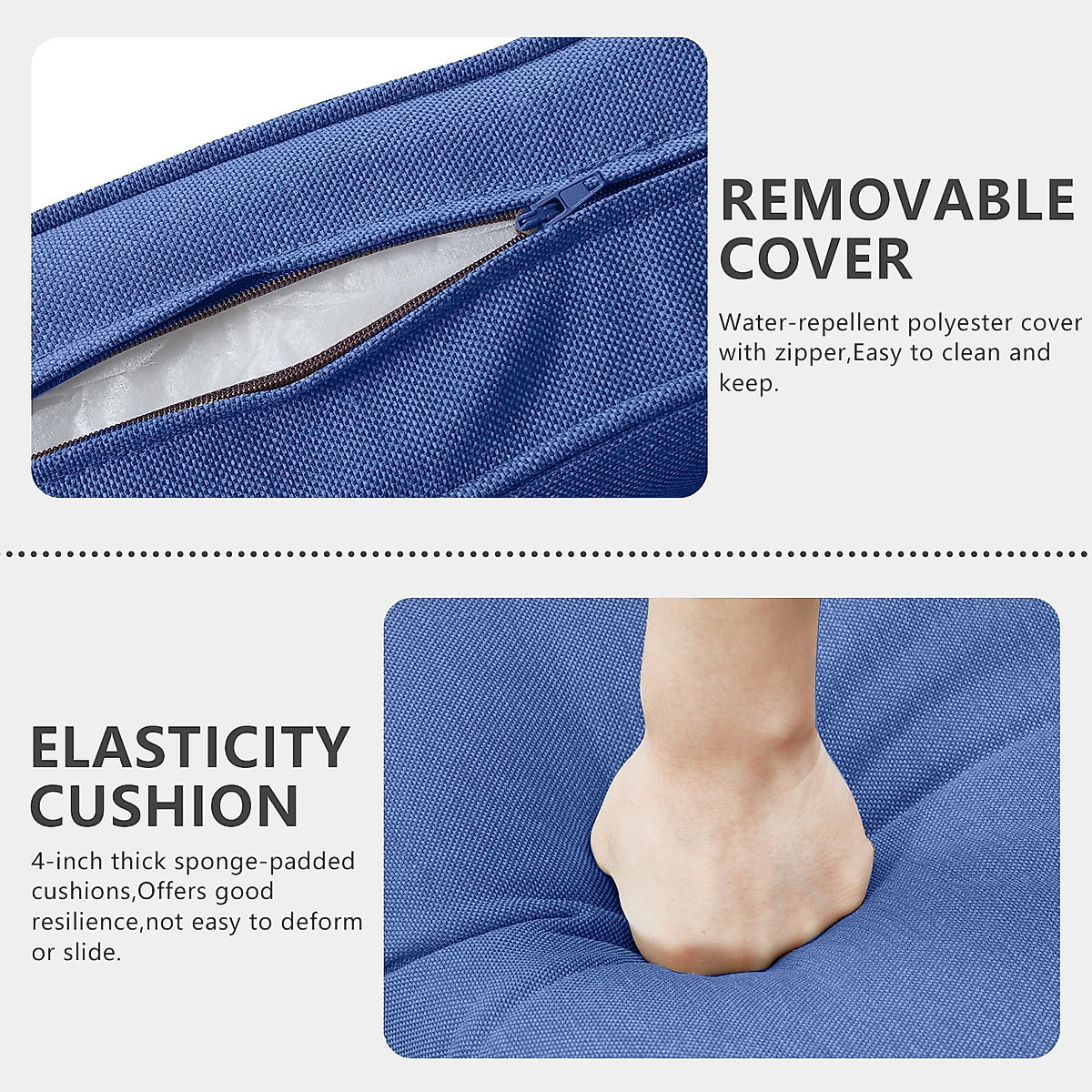 HUMMUH 3-Piece Patio Swivel Chairs,PE Wicker Outdoor Rocking Chairs Bistro Set with Side Table Porch Balcony Furniture with Cushions