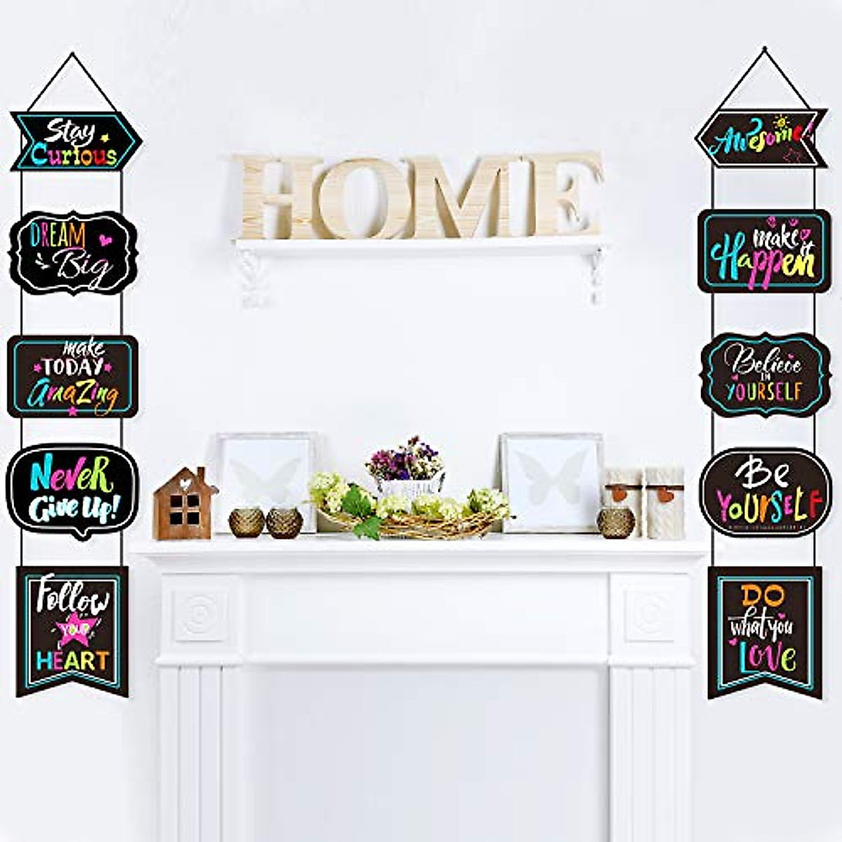 Classroom Decoration Motivational Banner Poster Inspirational Cards Motivation Porch Sign Positive Sayings Accents Cutouts for Students Teacher Educational Bulletin Board Office Home School Nursery