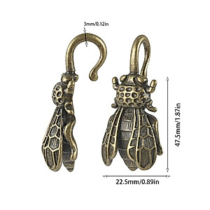 Pair Solid Brass Bee Ear Weights in Tribal Antique hoop earring Body Piercing Jewelry