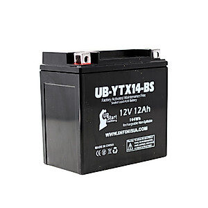Replacement for 2010 Honda TRX420 Fourtrax Rancher 4x4 420 CC Factory Activated, Maintenance Free, ATV Battery - 12V, 12AH, UB-YTX14-BS