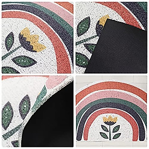 Prettybuy Semi-Circle Rainbow Doormat Cute Rugs Indoor and Outdoor Mats Non-Slip Rugs Doorway Mat Welcome Mats Area Rugs for Living Room Bedroom Bathroom,31.5in*15.7in