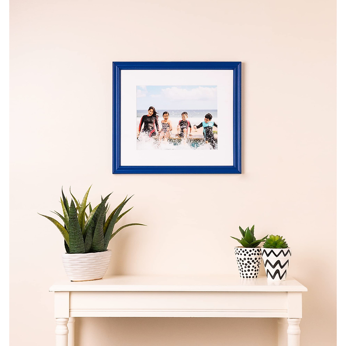 ArtToFrames 20x27 inch Blue Stain on Red Leaf Maple Wood Picture Frame, 2WOM0066-60823-YBLU-20x27