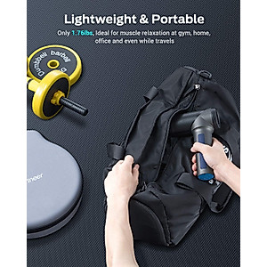 Sportneer Massage Gun, Deep Tissue Muscle Percussion Massager Gun for Athletes, Handheld Electric Back Massager for Muscle Relax & Pain Relief, 48Wh LG Battery Cells, Ultra Quiet and Lightweight