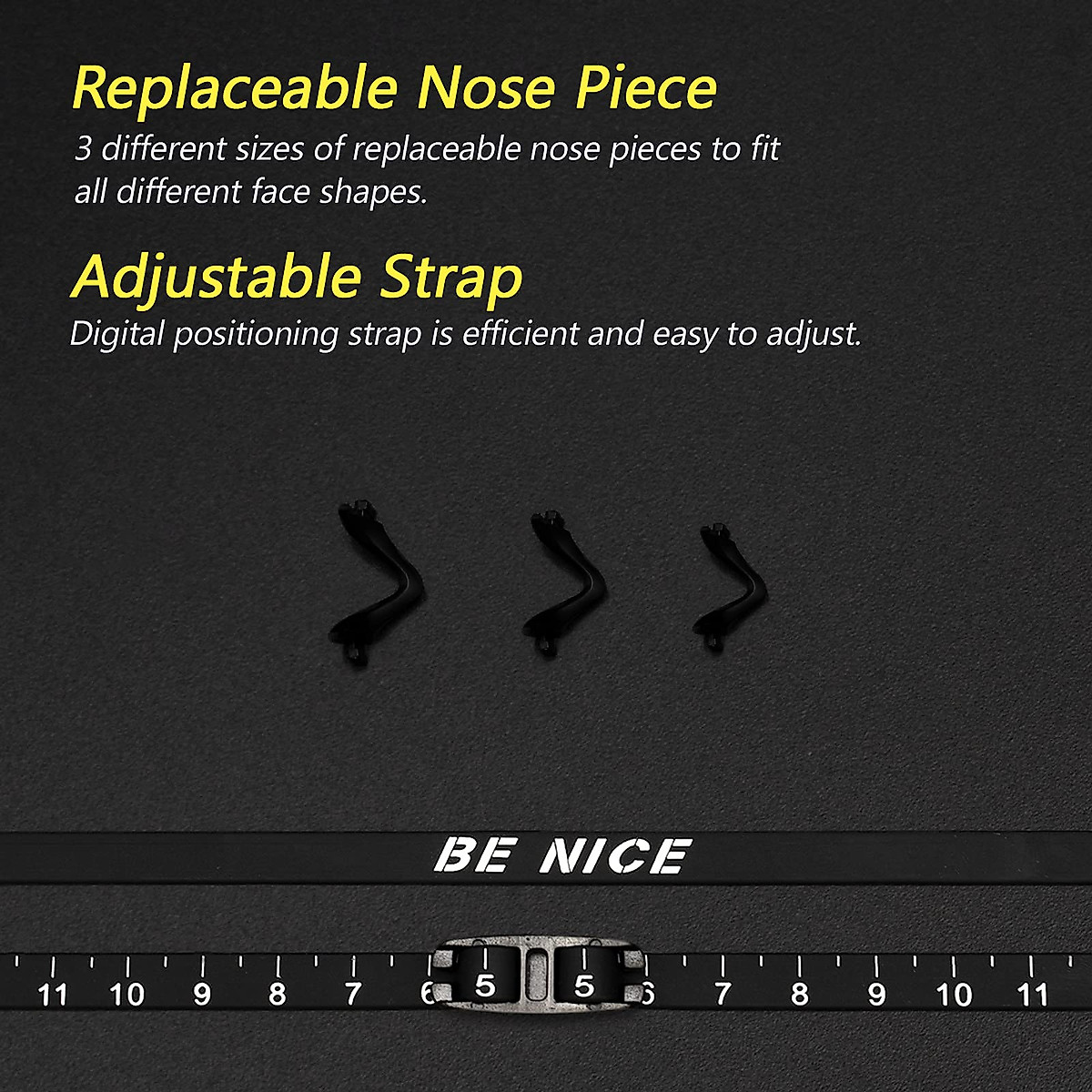 BENICE Swim Goggles, Anti Fog Mirrored Lens Leakproof Swimming Goggles UV Protection for Men Women Youth,Black/Red