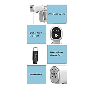 Handheld Steam Fogger Sprayer Gun Spray Machine Nano Electric Sanitizing Atomizer, Light Portable Cordless Intelligent Rechargeable Sterilizek For Home,Office,School,Garden, Indoor And Outdoor (White)
