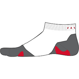 FALKE Men's RU5 Race Short Running Socks, Quarter Length, Ultralight Cushion, Athletic, Breathable Quick Dry, Nylon, White (White-Mix 2020), 6.5-8.5, 1 Pair