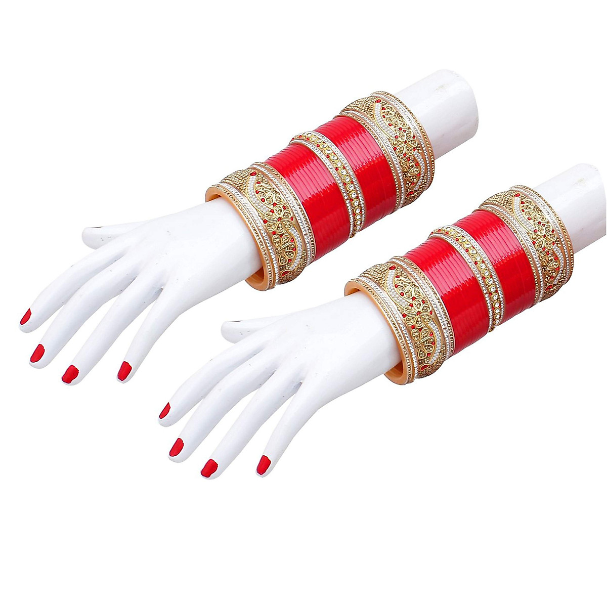 Way2like Red Bridal Dulhan Punjabi Choora Diamond Designer Chuda Stone Fashion Chura Set