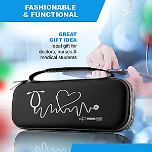 Primacare KB-9297-BK Black Stethoscope Case, Supplies NOT Included, for Stethoscopes and Medical Supplies, Multiple Compartments, Portable and Lightweight First Aid Kit Bag, Accessories for Nurses