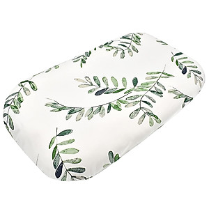 Eurobuy Baby Loungers Cover Floral Newborn Lounger Cover Removable Slipcover Washable Soft Lounger Cover Nest Cover for Baby Boys Girls(Lounger not Included) (Leaf Pattern)