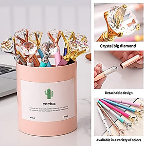 Oddmoal Diamond Pens Fun Fancy Crystal Diamond Pen For Women, Bling Metal Pens, Black Ink, 12 Count(Mixed Colors)