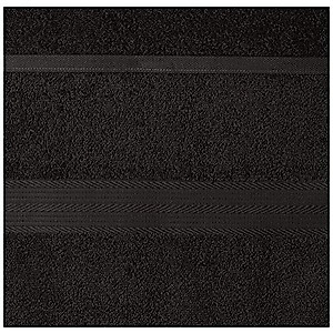 Amazon Basics Fade-Resistant Cotton Bath Towel - 4-Pack, Black