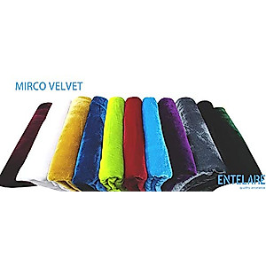 Mirco Velvet Fabric for Costumes and Crafting 61 Inches Width by The Yard Entelare(Black 1Yard)