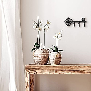 IRISVITA Key Holder for Wall Decorative, Antique Black Cast Iron Wall Key Holder, Rustic Key Hooks for Wall with 3 Hooks, 8.75 x 3.5 Inches with Gitable Packaging, Matching Screws and Anchors included